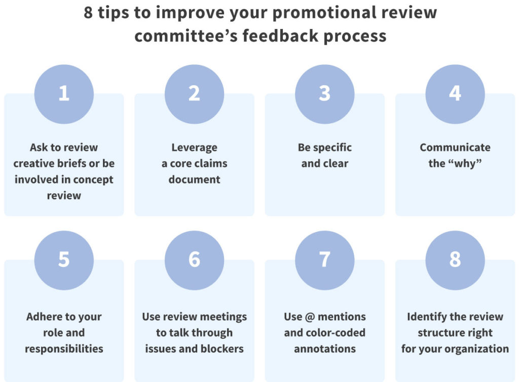 Improve promotional review committee feedback with these 8 strategies